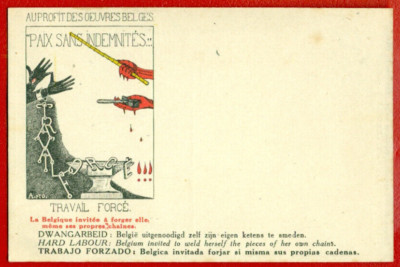 BELGIUM PROPAGANDA BLOODY HANDS AND ANVIL VINTAGE PC. 4288 | eBay