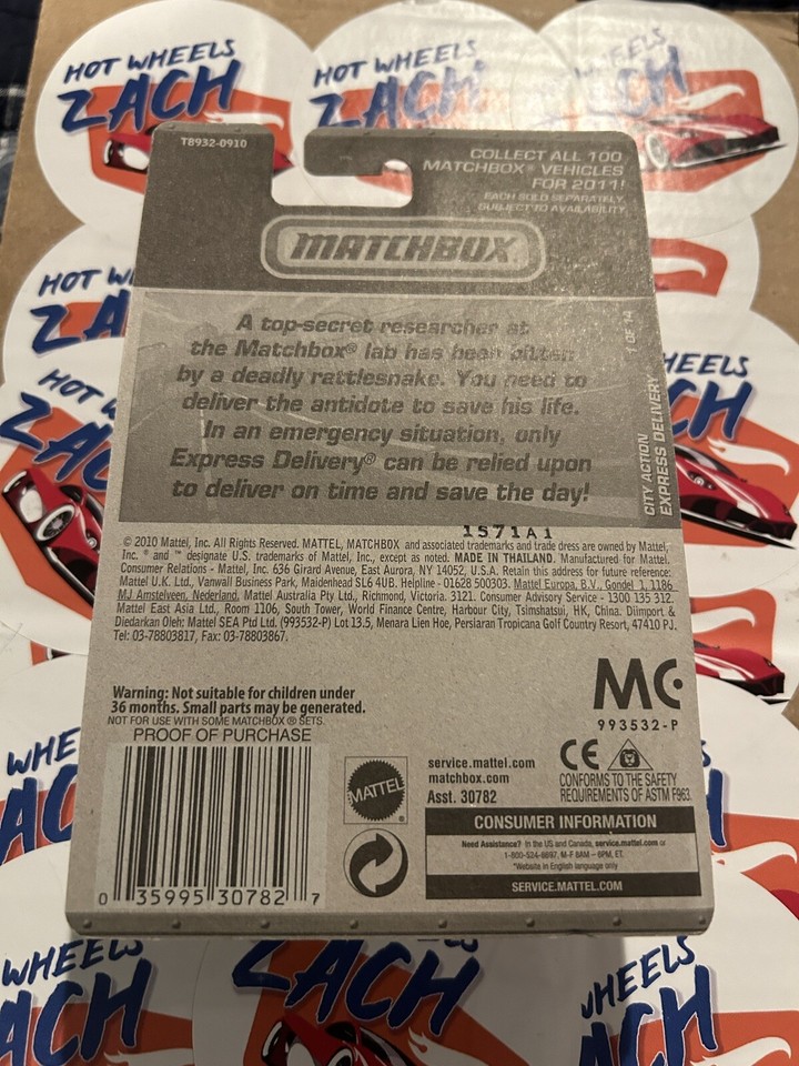 2011 Matchbox EXPRESS DELIVERY Baby Blue 60/100 GREAT CARD City Action ...