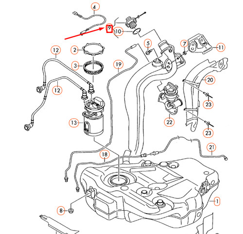 New VW Golf Jetta Gas Tank Fill Cap With Retaining Strap 1K0201550F OEM ...