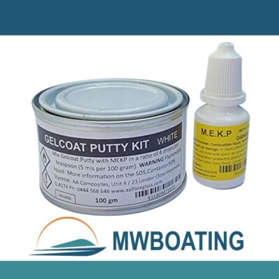 Gelcoat Putty - Fibreglass Repair Kit (White) - 100gm - Chip & Scratch ...