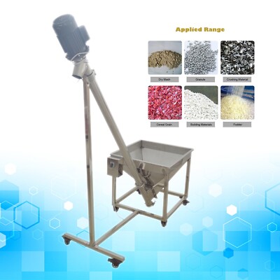 220V 1PH 1HP 67" High Spring Screw Conveyor Feeder Industrial Hopper ...
