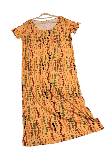 Mislook Long Maxi Dress Size 2XL Fun Print Knit Vacation Beach Resort ...