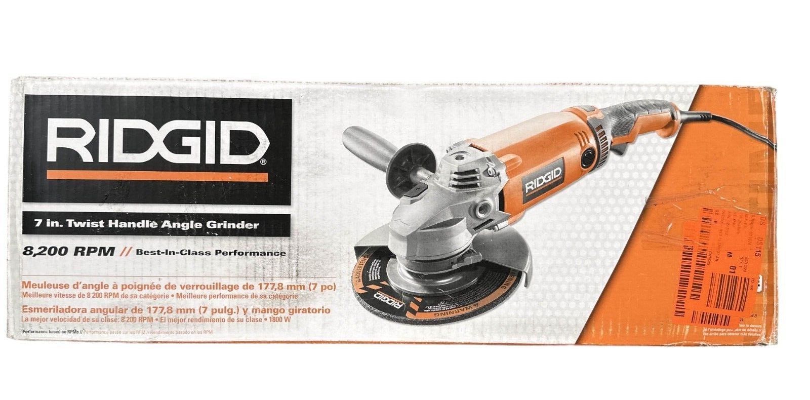 RIDGID R10202 7"Twist Handle Angle Grinder (Corded) 648846066561 | eBay