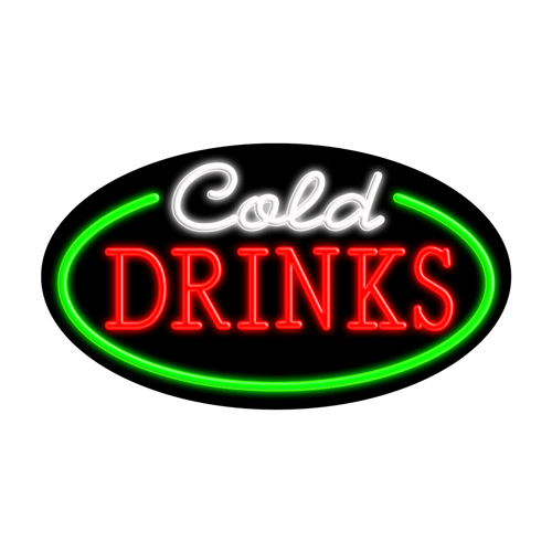 Cold Drinks Glass Neon Sign 30"L x 17"H #14444 | eBay