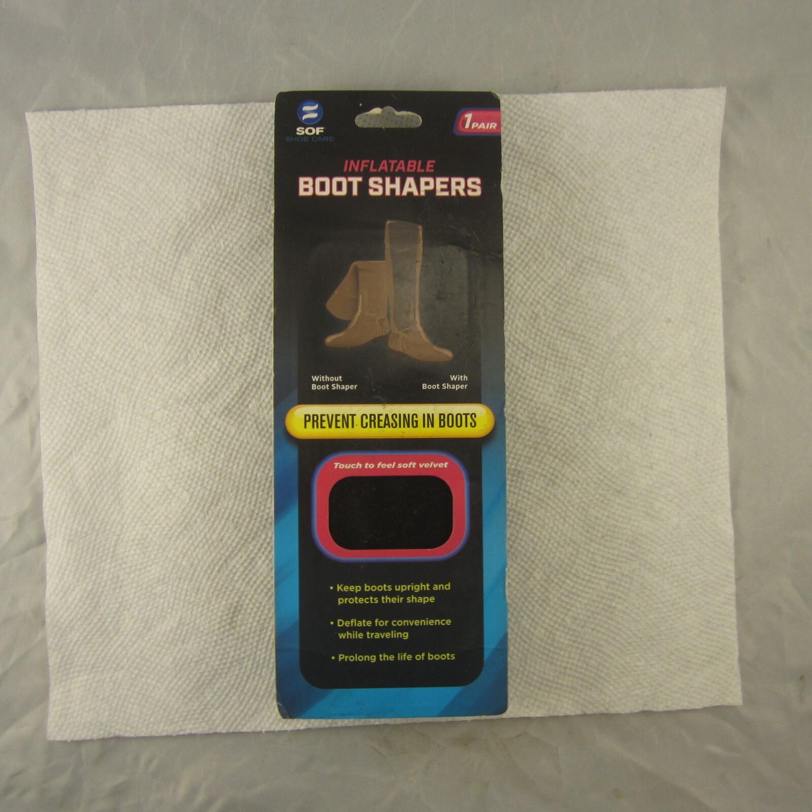 SOF Inflatable Boot Shapers Black 1 Pair Keeps Boots Upright Prevents ...