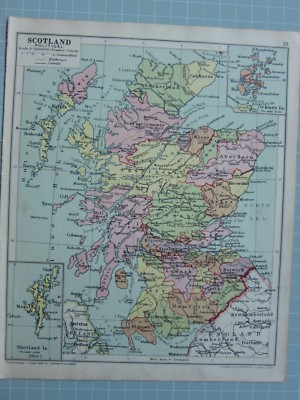 1933 MAP SCOTLAND ARGYLL PERTH INVERNESS ABERDEEN LANARK AYR SUTHERLAND ...