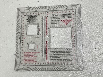 Military GTA-2-123 Coordinating Scale and Protractor /Map Grid Reader ...