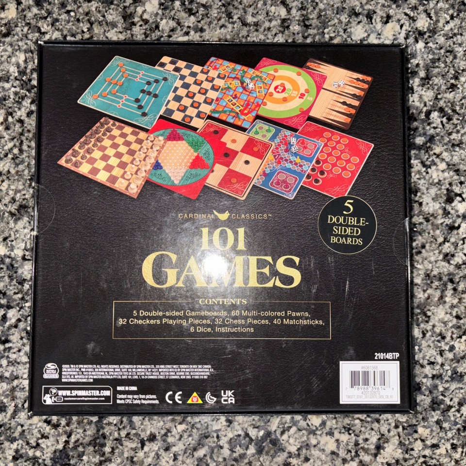 101 GAMES COLLECTION OF CLASSIC GAMES BY CARDINAL GAMES 5 DOUBLE SIDED ...