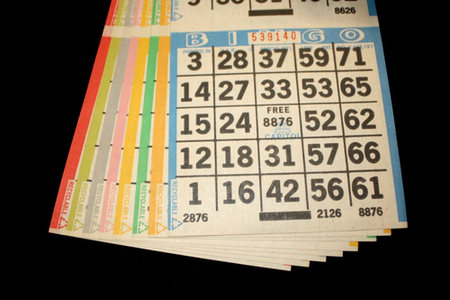 BINGO PAPER Cards sheets 3 on 8 Blue Border - 25 pack | eBay