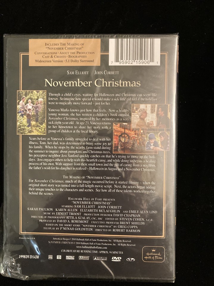 NOVEMBER CHRISTMAS (DVD, 2010) - HALLMARK HALL OF FAME - NEW DVD | eBay