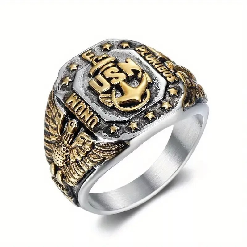 United States US NAVY Ring - USN SEAL Titanium Military Rings - Size 7 ...