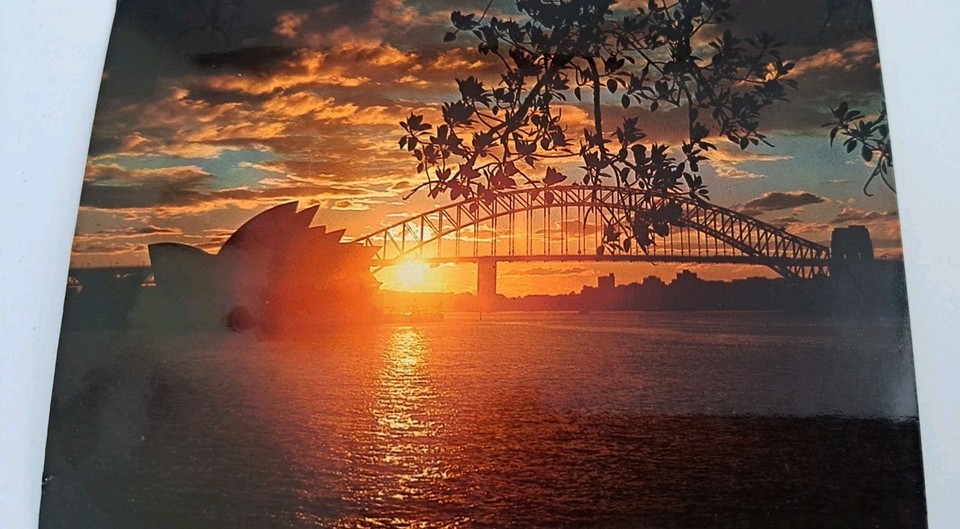 Postcard Sydney Opera House at Sunset Harbour Bridge Posted 1976 | eBay UK