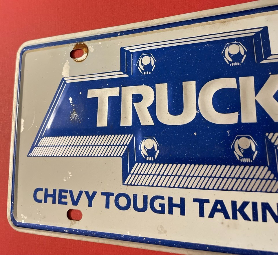Vintage Chevrolet Trucks Booster License Plate Chevy Tough Taking ...
