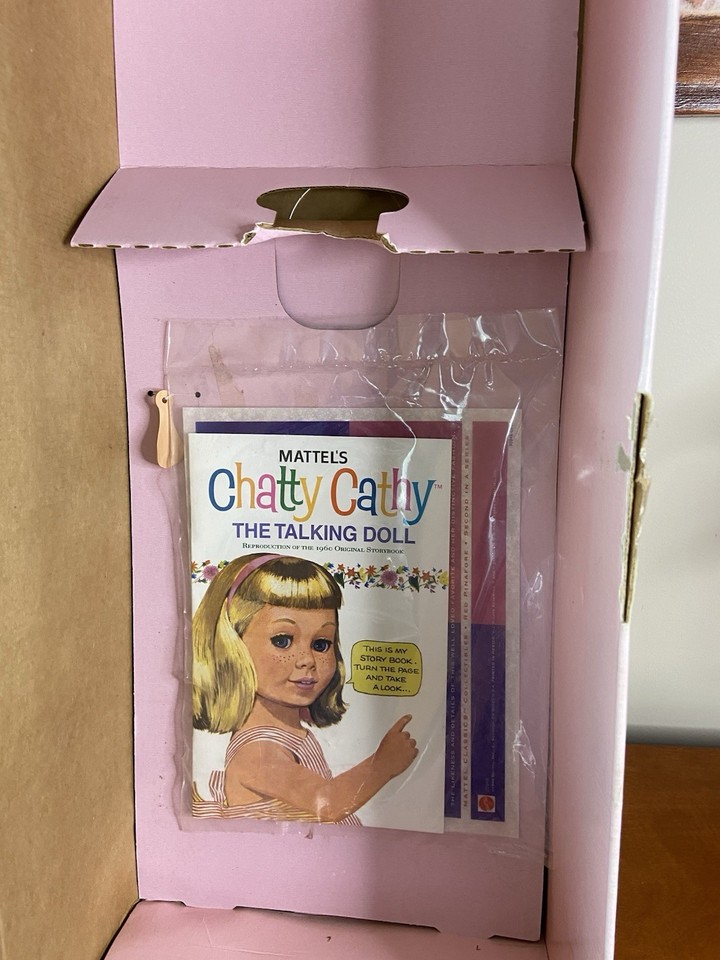 1998 Mattel Reproduction Chatty Cathy Doll WORKS Red dress Brown Eyes ...