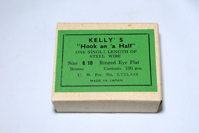 Vintage Kelly's Hook an a Half Fishing Hooks Size 6/10 Bronze Made in ...