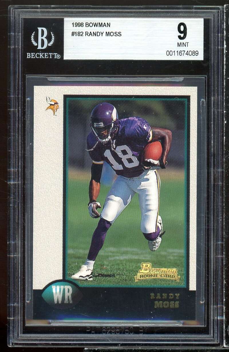 Randy Moss Rookie Card 1998 Bowman #182 BGS 9 | eBay