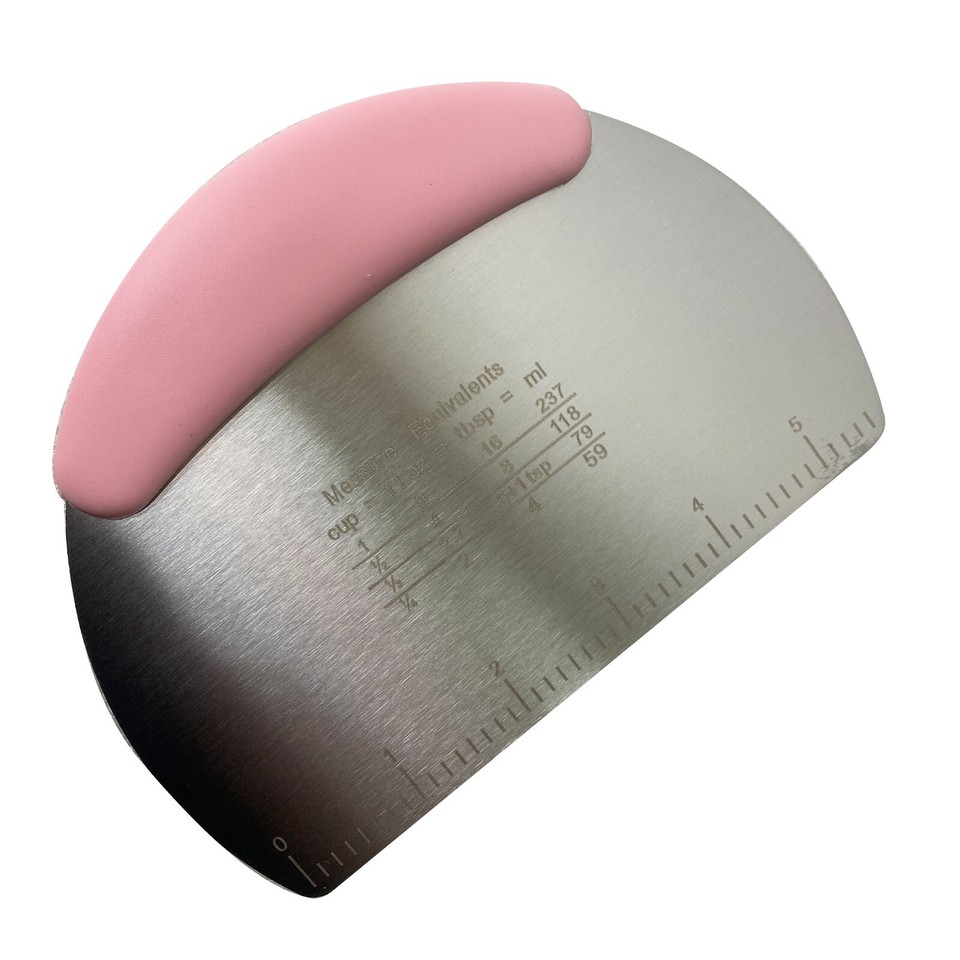 Stainless Steel Durable Dough Scraper Cutter with Pink Handle Baking ...