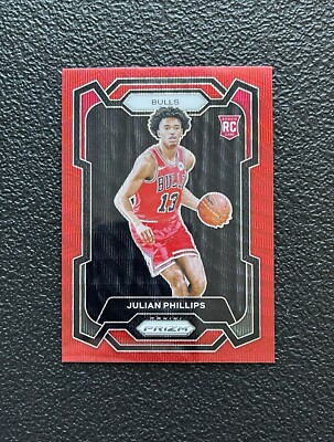 2023-24 Panini Prizm JULIAN PHILLIPS Ruby Red Wave Rookie RC #125 SP ...