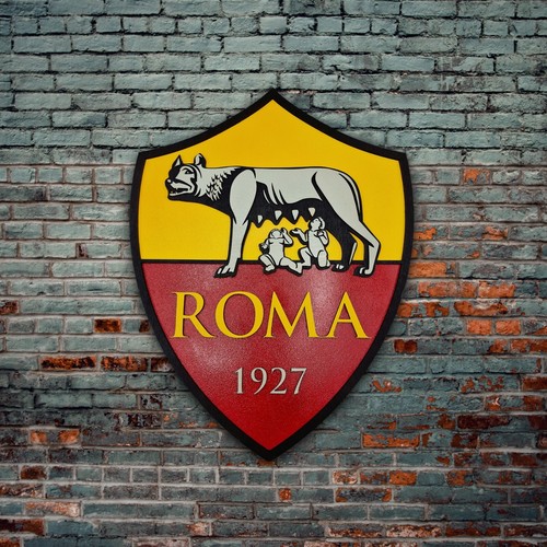 Logo AS Roma in legno, Scudetto AS Roma calcio, Stemma 3D AS Roma ...