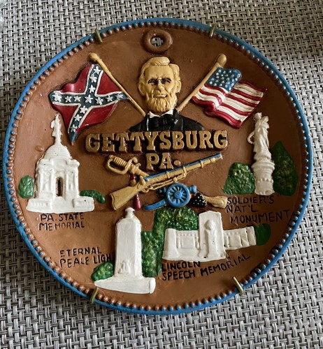 GETTYSBURG PENNSYLVANIA ABRAHAM LINCOLN COLLECTOR PLATE VINTAGE STATE ...
