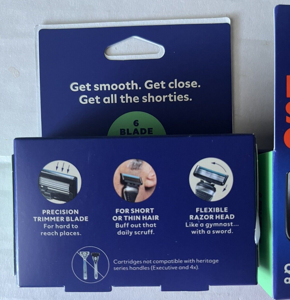 Two DSC Dollar Shave Club 6-Blade Razor Refill Cartridges - 4 Count ...