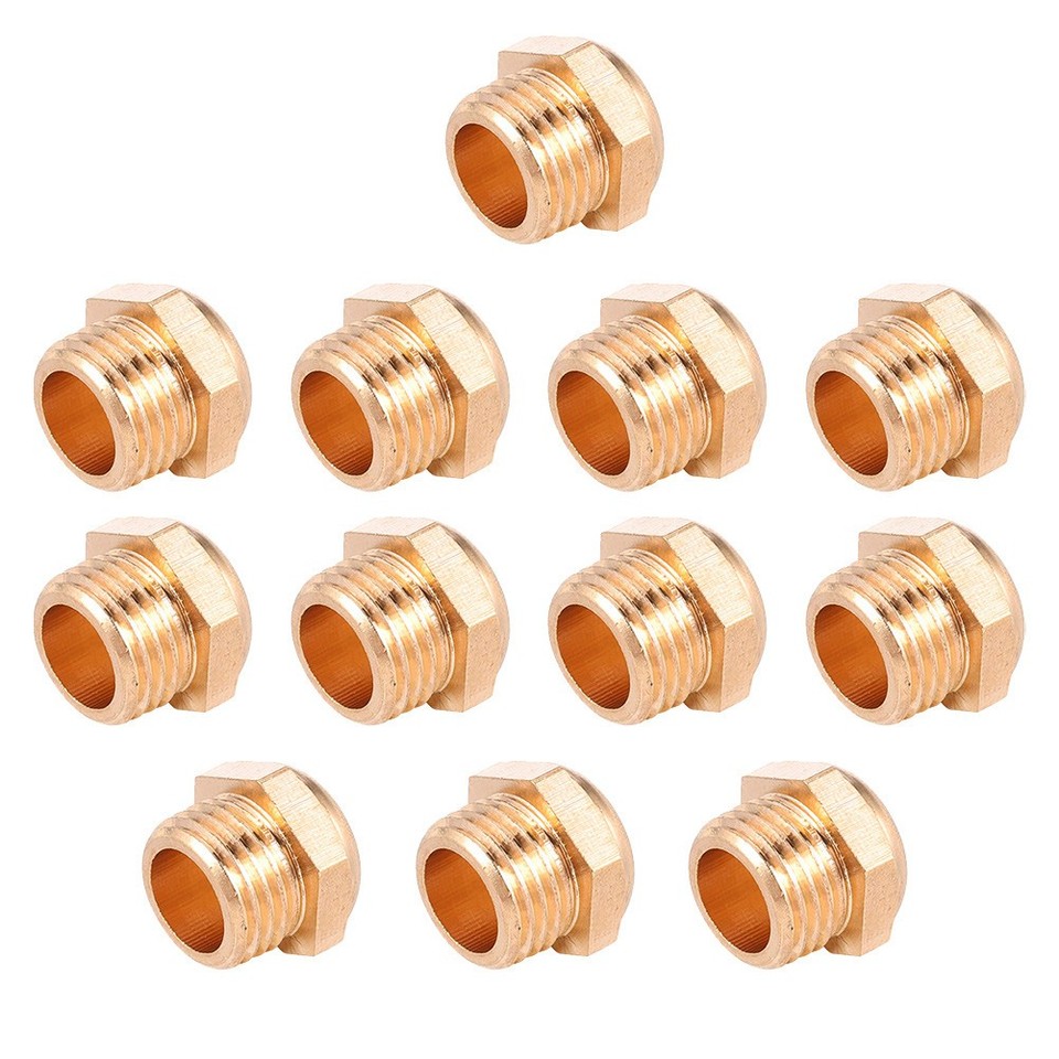 12 Pcs Copper Pneumatic Muffler Silencer With G1/4 Male Thread Air ...