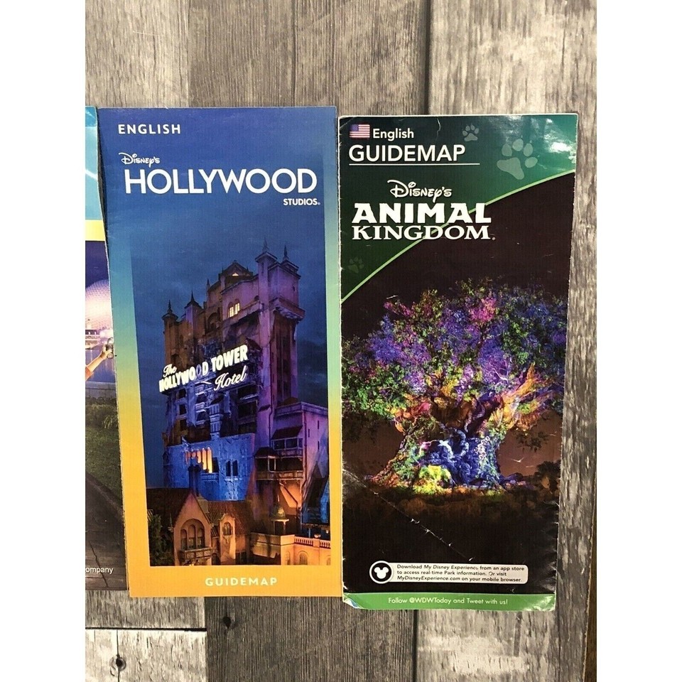 Walt Disney World Map Set Hollywood Studios Animal King Magic Kingdom ...