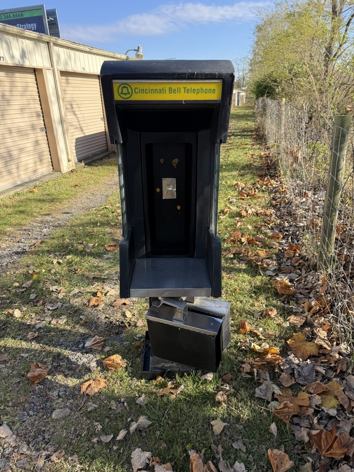 Cincinnati Bell Double Payphone Booth Shroud Enclosure Porcelain Fortec ...