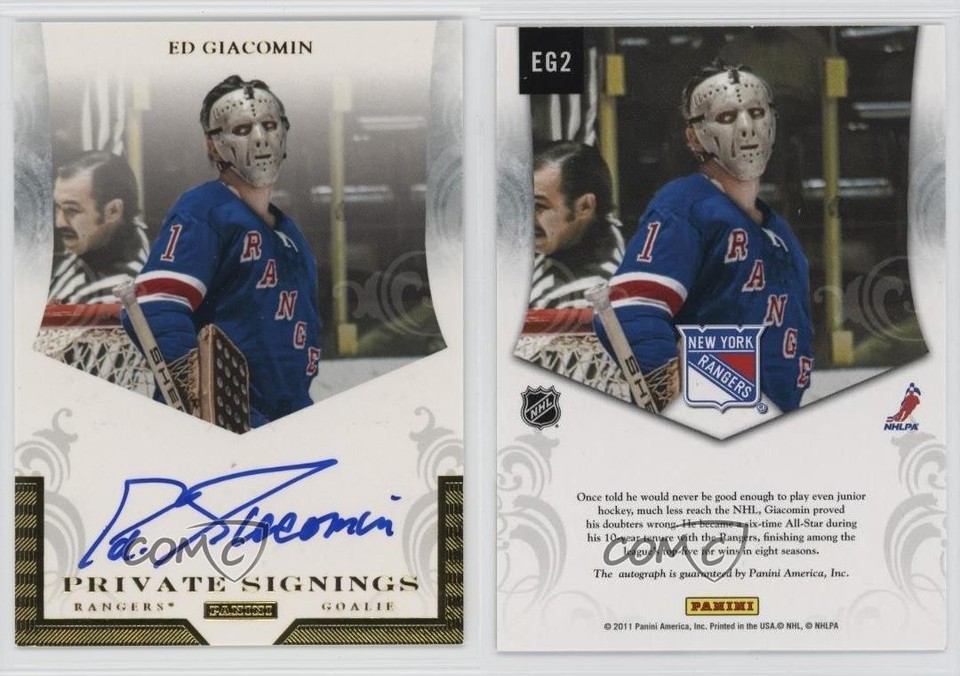 2010-11 Panini Dominion Private Signings Ed Giacomin #EG2 Auto HOF f0l ...