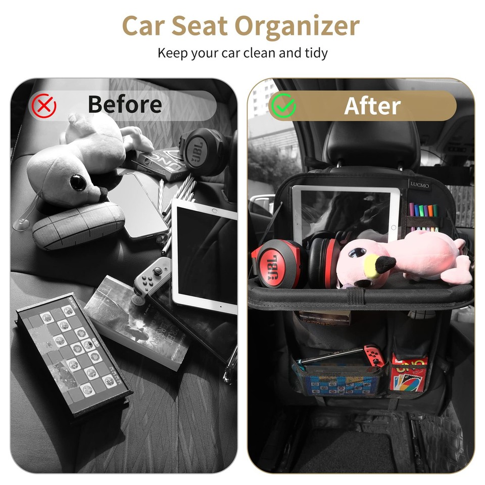 Car Backseat Organizer with Touch Screen Tablet Holder,9 Storage ...