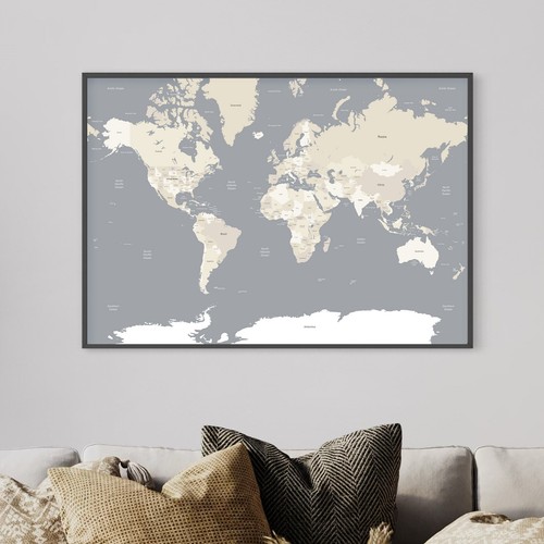 Map of the World A1 Travel Poster Wall Art Prints - Select Your Colour ...
