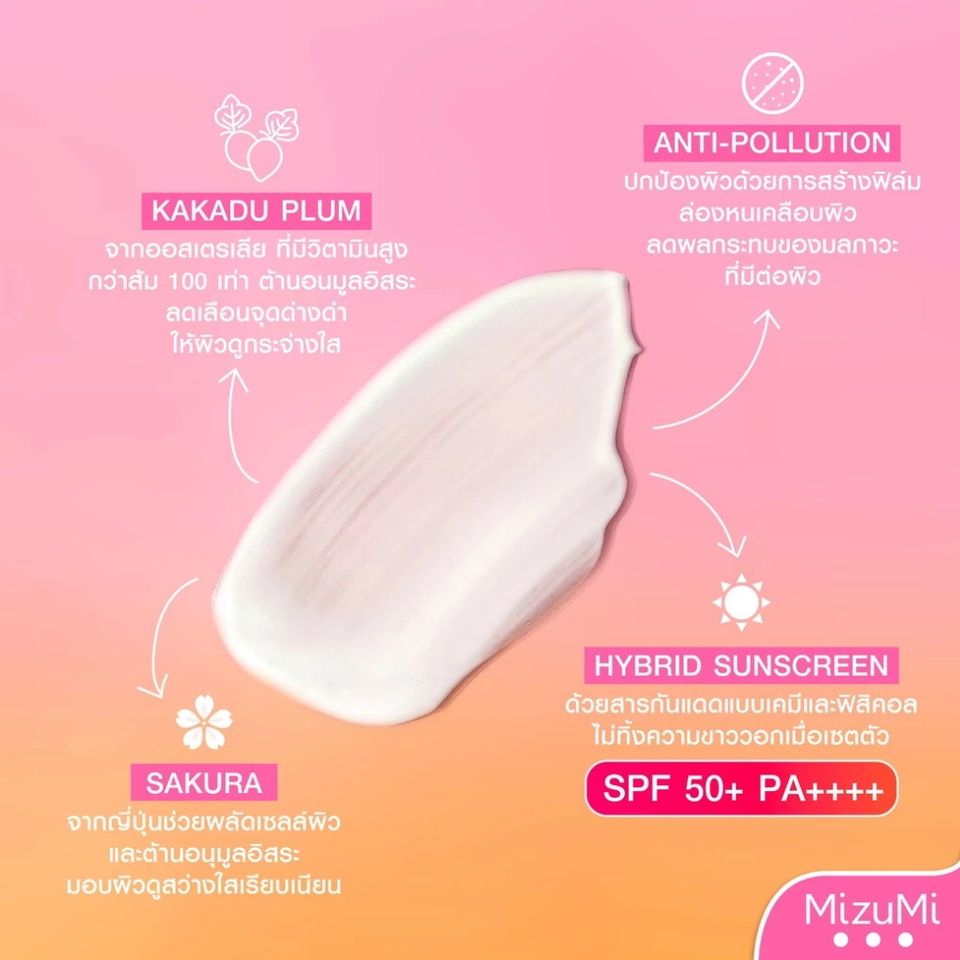 Mizumi UV Bright Body Serum Sunscreen Body Hybrid SPF50+ Anti-Pollution ...
