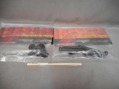Acoustic Guitar Black Parts Kit Includes Bridge Pins,Strap Buttons ...