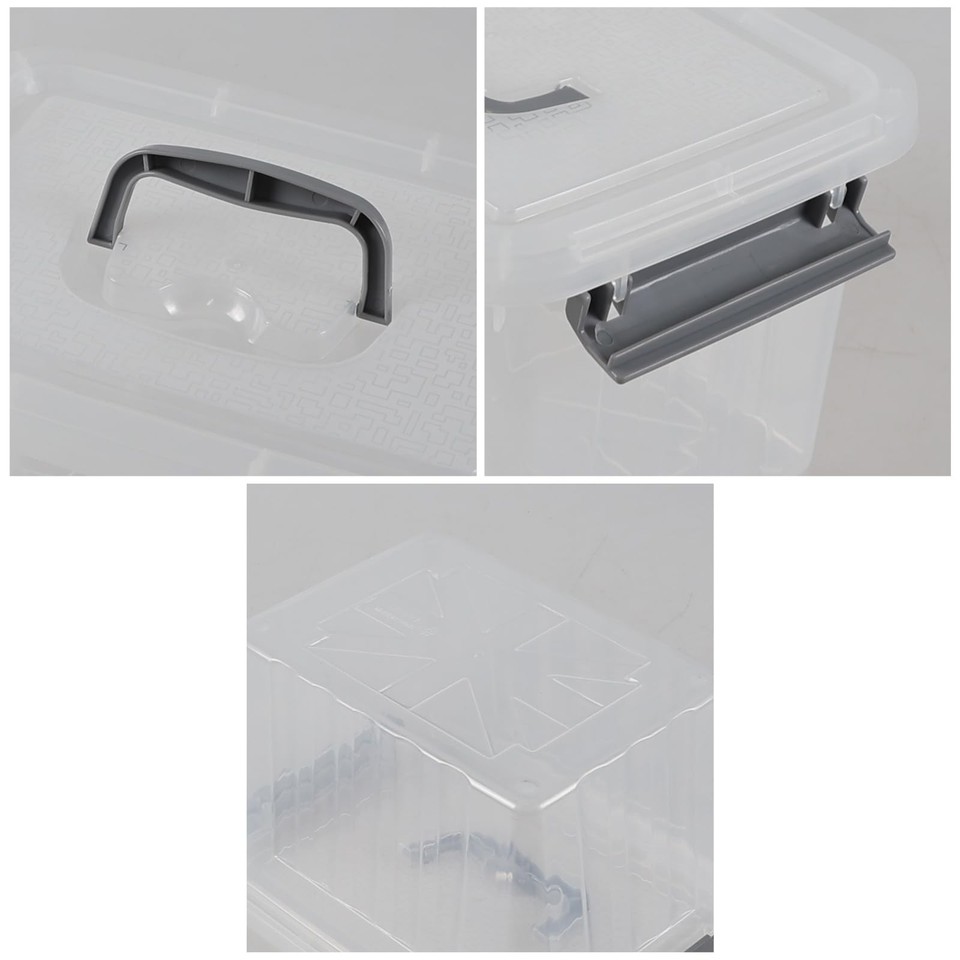Udotry 6 Quart Clear Plastic Storage Latching Bins with Handle, Small ...
