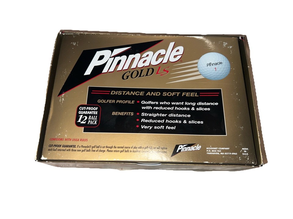 Vintage Pinnacle Gold LS Golf Balls 12 Count Lithium Surlyn Covered Cut ...
