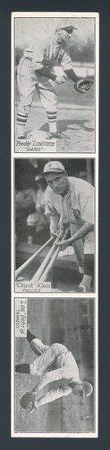 1928 R315 Full Uncut Strip Lou Gehrig, Chuck Klein RC, Fred Lindstrom ...