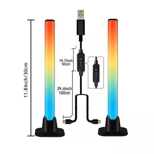 Smart LED Ambiance Backlight TV Light Bars Music Sync Kit APP & Remote ...