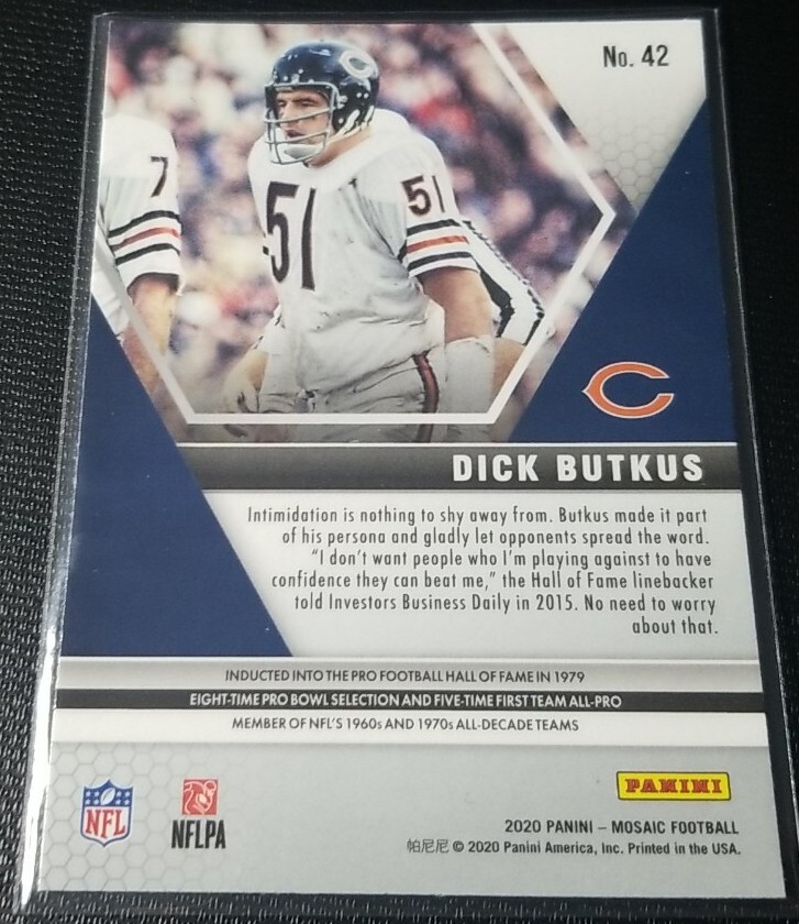 2020 Panini Mosaic Football DICK BUTKUS Base Card #44 Chicago Bears | eBay