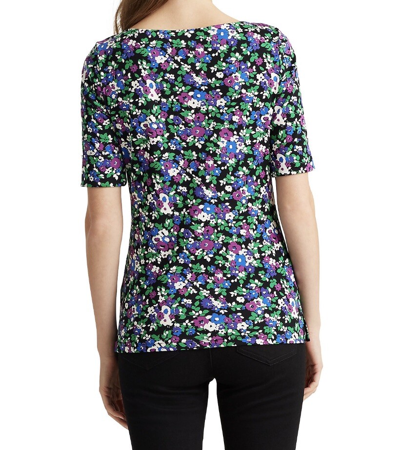 $45 Lauren Ralph Lauren Petite Large Floral Cotton Shirt L3cc ...