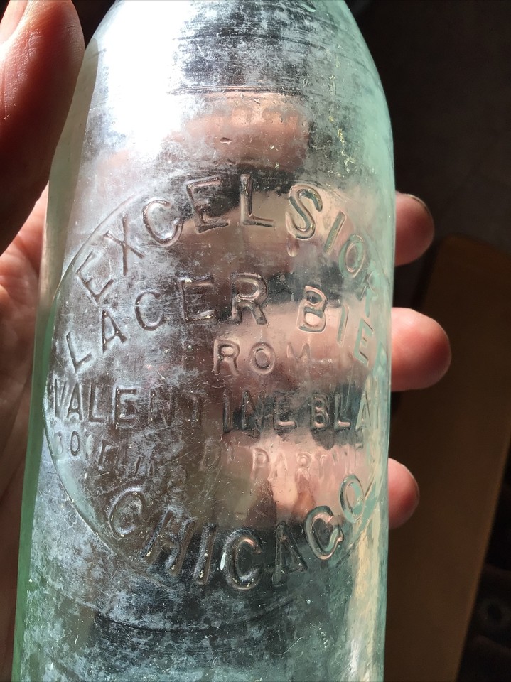 9.25 EXCELSIOR LAGER BEER VALENTIN BLATZ CHICAGO ILL WI IL BLOB BOTTLE ...