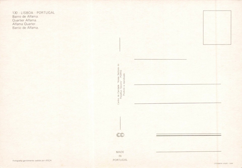Lisbon Portugal PRT Alfama Quarter Lisboa Tower Unused Ephemera ...