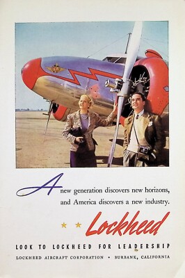 VINTAGE 1930s Print Ad ~ Lockheed Aircraft Corporation ~ Look To ...