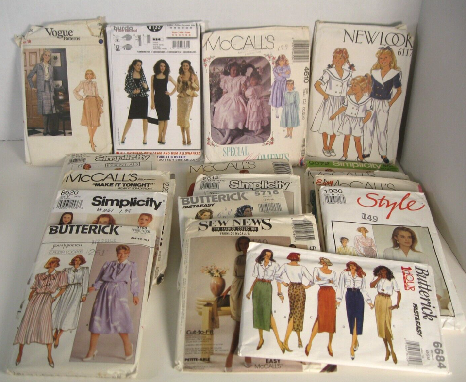 Lot of 62 Sewing Patterns: Simplicity, McCall's, Butterick, Vogue ...