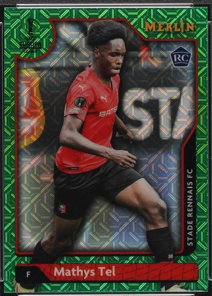 2021-22 Topps Merlin Collection Chrome UCL - Mathys Tel #22 Green Mojo ...