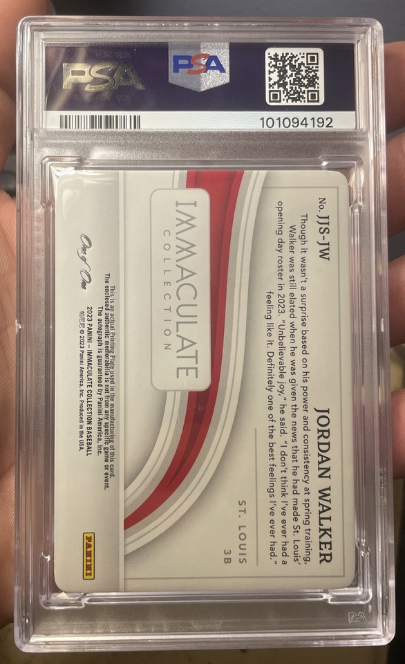 2023 Immaculate Jordan Walker Autograph One Of One Psa 10 1/1 | eBay