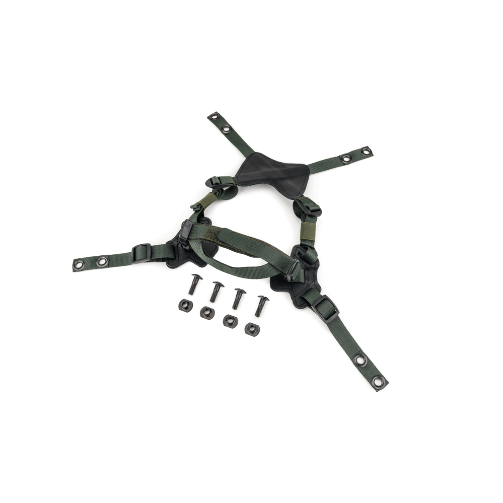 Black LWH PASGT MICH ACH Helmet 4-Point Retention Chin Strap X Harness ...