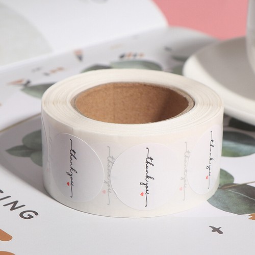 500pcs/roll Round White paper label sticker thank you sticker scrapbook ...