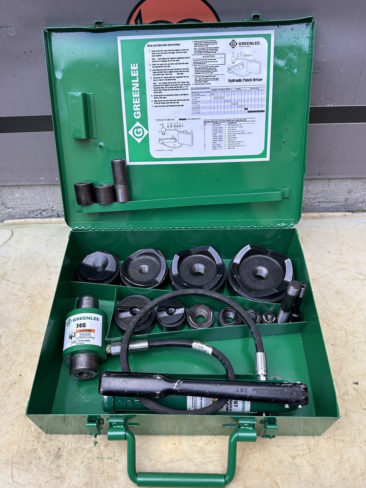 GREENLEE 7310 SB Hydraulic Knockout KO Punch & Die Set 1/2 to 4" 6/5 #8 ...