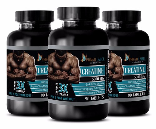 Pure Creatine Monohydrate Powder 3X 5000mg - HCL Fat Burner - 3 Bottles ...