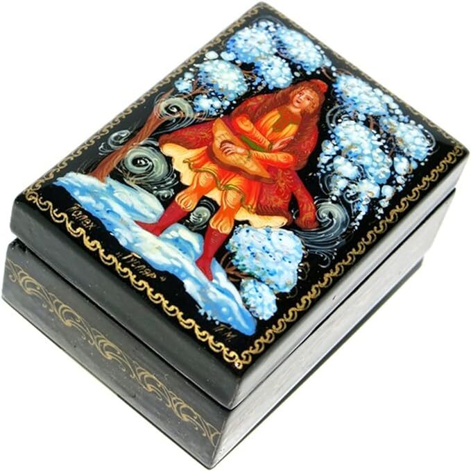 Miniature Handmade Russian Lacquer Keepsake Jewelry Box Trinket Fairy ...